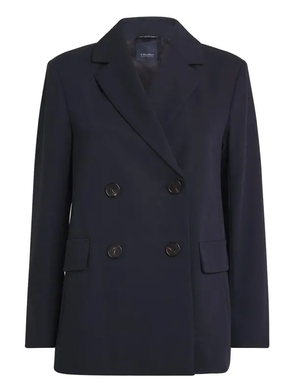 Max Mara Wool Double-breasted Blazer - Blue