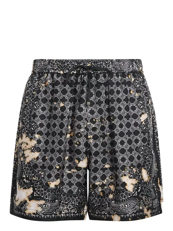 Amiri Silk Bandana Print Shorts - Black