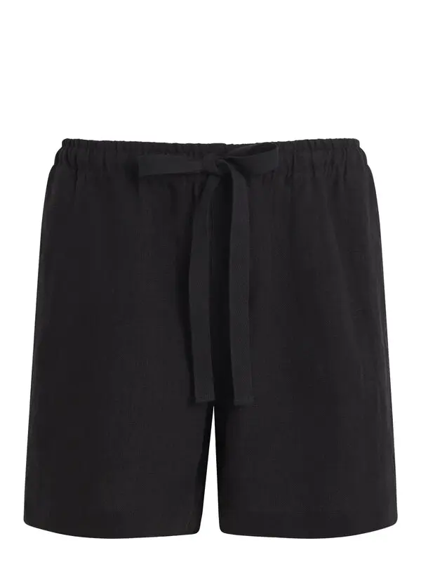Commas Linen Lounge Shorts - Black