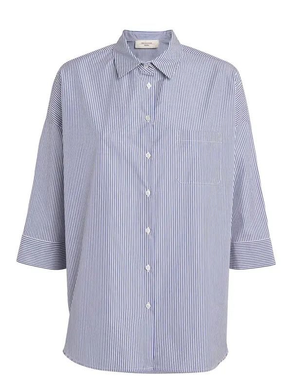 Max Mara Cotton Stripe Shirt - Blue
