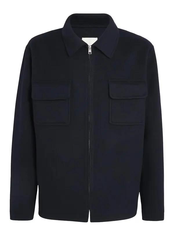 Sandro Wool-blend Zip-up Jacket - Blue