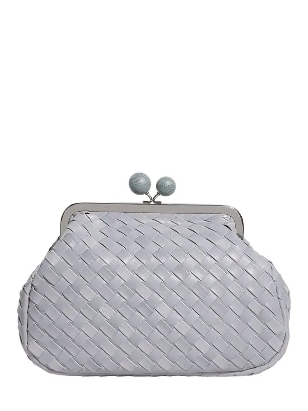 Max Mara Medium Woven Leather Pasticcino Clutch - Blue