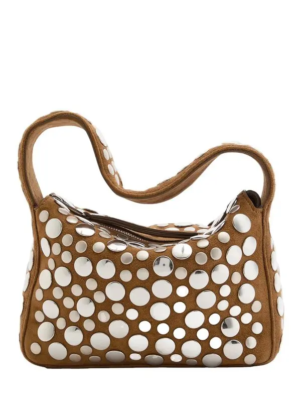 Khaite Elena Small Studded Top Handle Bag - Beige