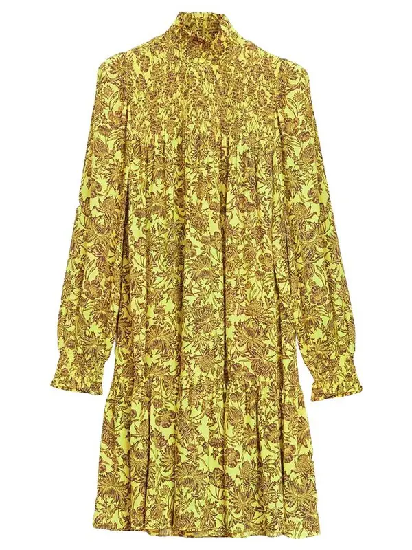 Rodebjer Floral-print Midi Dress - Yellow