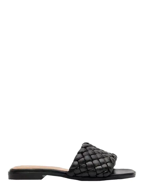FLATTERED Minou Woven-leather Flat Sandals - Black