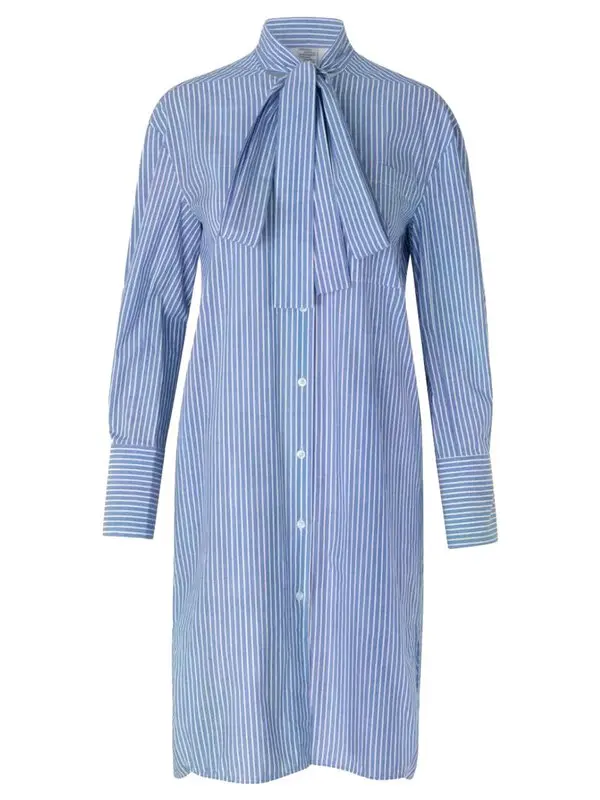 Baum Und Pferdgarten Stripe Tie-neck Midi Shirt Dress - Blue