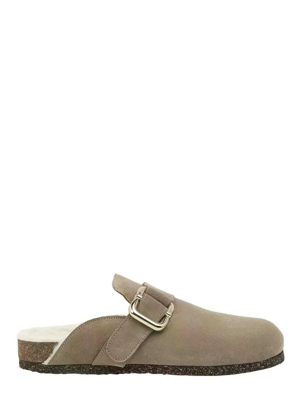 FLATTERED Buckle-detail Suede Mules - Neutrals