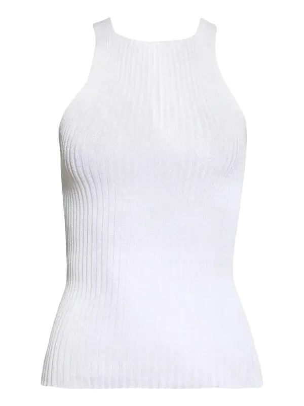 A. ROEGE HOVE Ena Ribbed High-neck Top - White