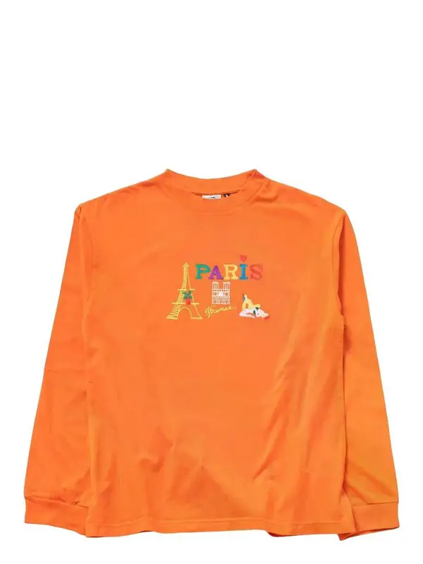 CARNE BOLLENTE Kisses From Paris Embroidered T-shirt - Orange