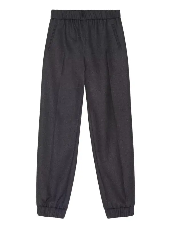 GANNI Elasticated-waistband Trousers - Grey