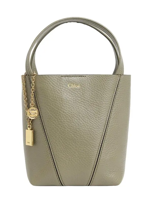 Chloé Small Leather Spin Tote Bag - Green