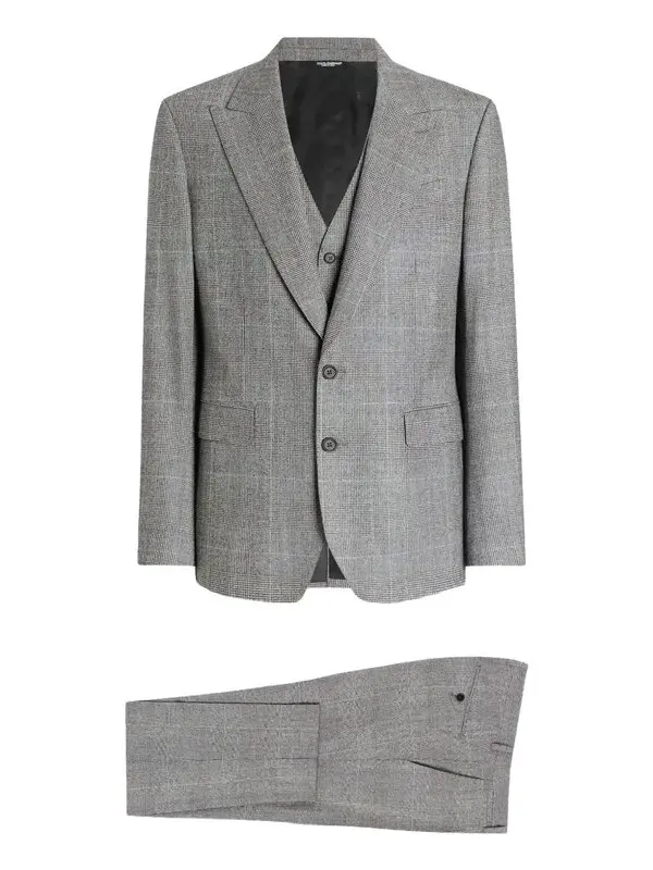 Dolce & Gabbana Check-pattern Three-piece Suit - Grey