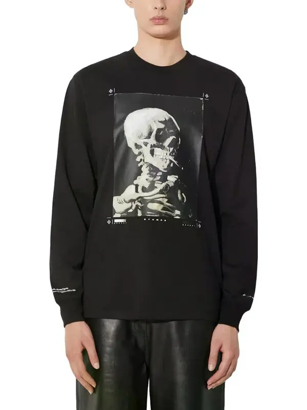 STAMPD Skull-print Long-sleeve T-shirt - Black
