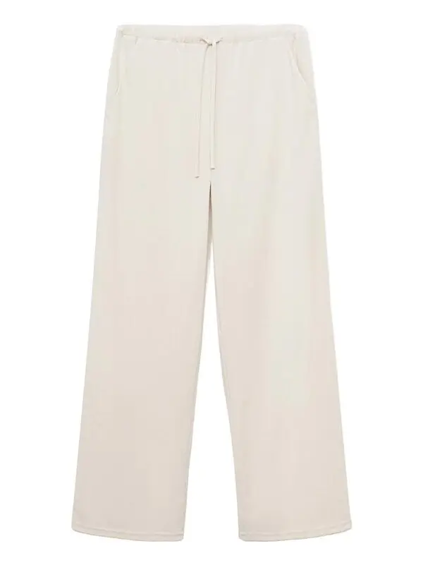 Mango Drawstring Straight-leg Pants - Ecru