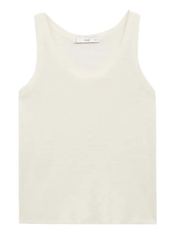 Mango Linen Tank - Ecru