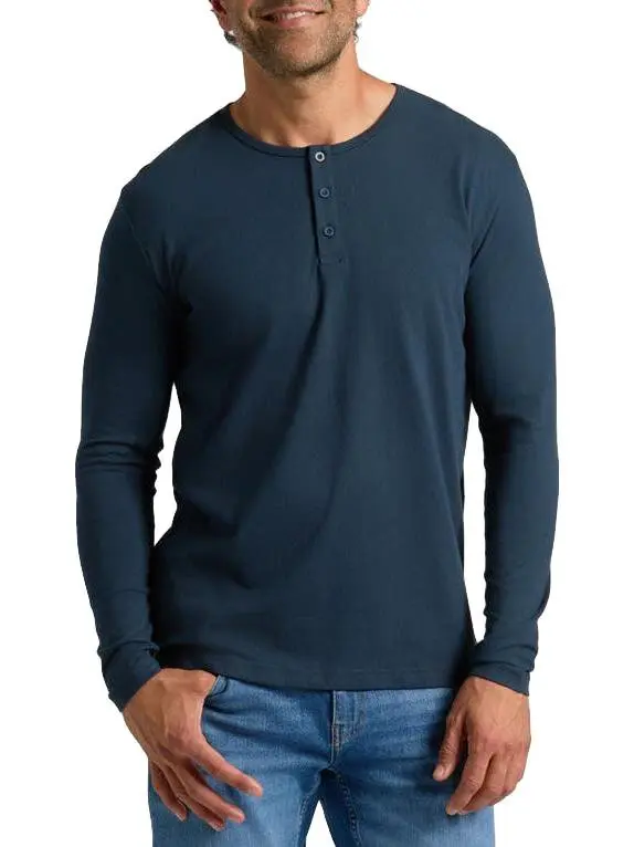 True Classic Classic Long Sleeve Henley - Navy