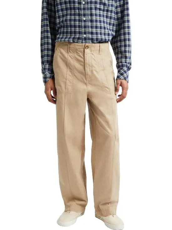 THE ELDER STATESMAN Surprise & Delight Cotton Twill Pants - Khaki