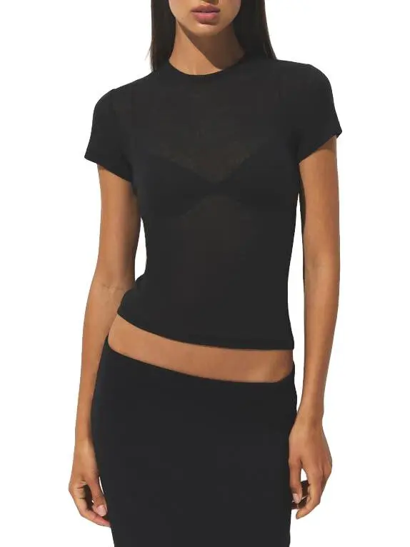SKIMS Sheer Rib T-shirt - Soot