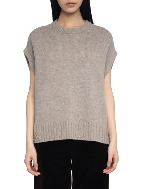 Zadig&Voltaire Darcy Short Sleeve Wool & Cashmere Sweater - Avoine