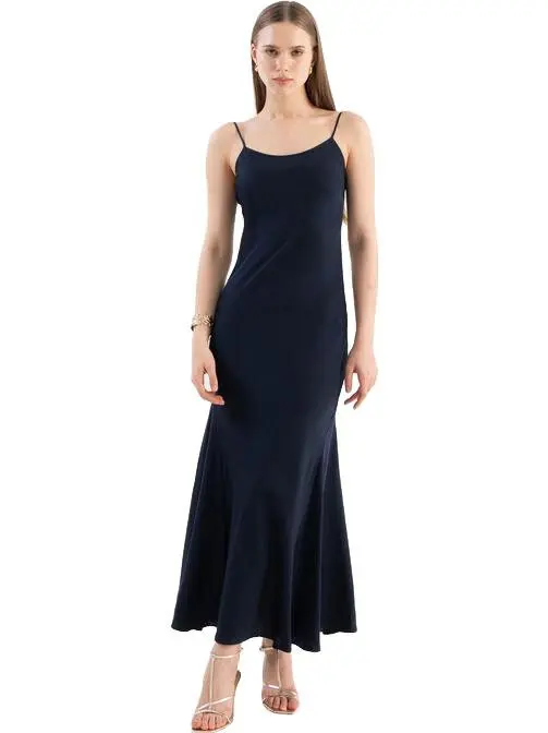 ITALIC Marlowe Silk Maxi Dress - Navy