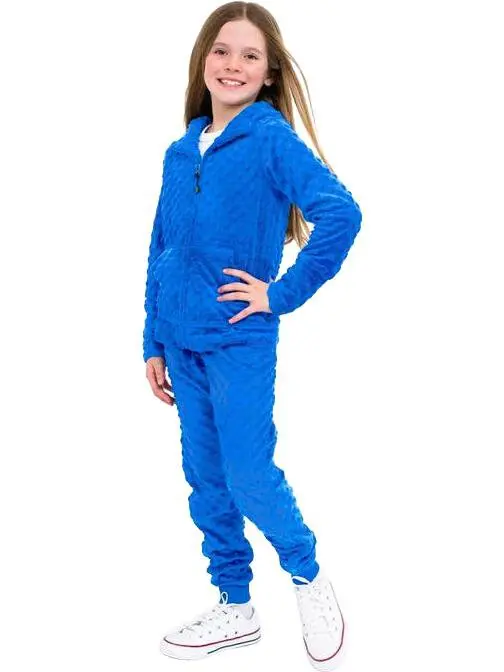 LIMEAPPLE Minky Bubble Jogger Pants - Blue