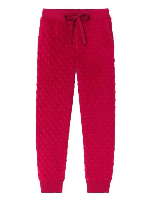 LIMEAPPLE Minky Bubble Jogger Pants - Burgundy