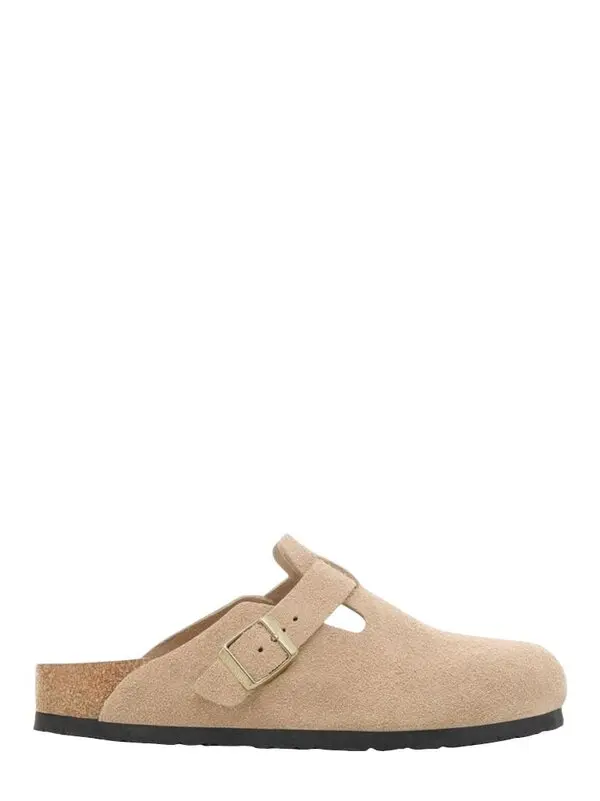 BIRKENSTOCK Boston Suede Clogs - Sandcastle