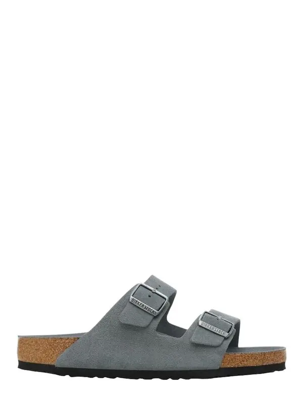 BIRKENSTOCK Arizona Soft Footbed Suede Leather Sandals - Basalt Gray Tonal