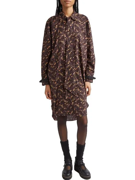 MERUERT TOLEGEN Liberty London Floral Print Shirtdress - Brown