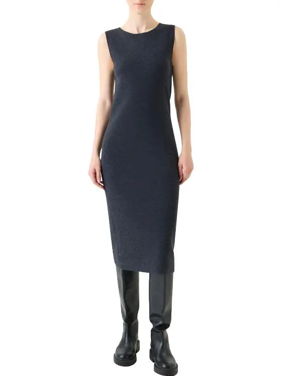 Akris Sleeveless Stretch Virgin Wool Tube Dress - Charcoal