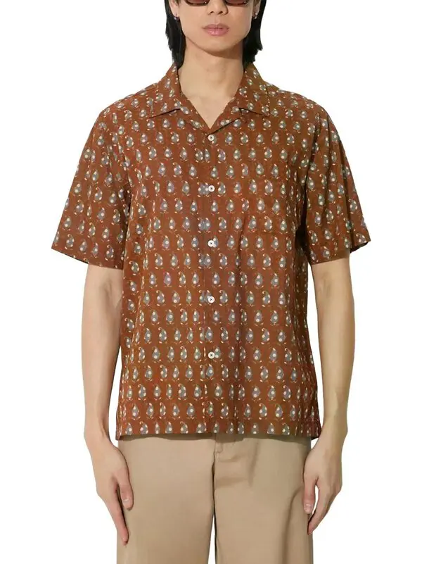 Universal Works Paisley-print Short-sleeve Shirt - Brown