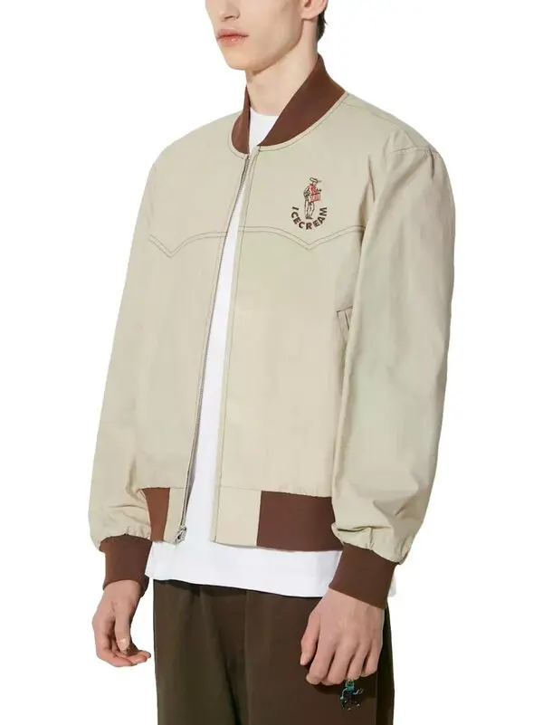 ICECREAM Logo-embroidered Bomber Jacket - Neutrals