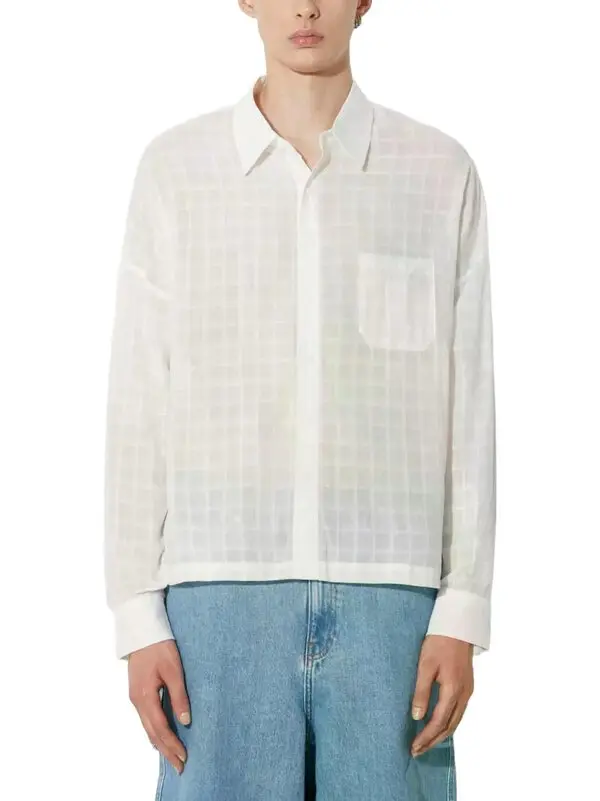 STAMPD Grid-pattern Shirt - White