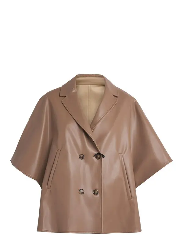 Max Mara Coated Cotton Cape Jacket - Beige