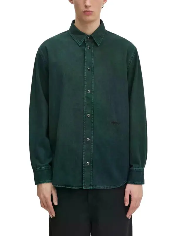 032C Button-fastening Denim Shirt - Green