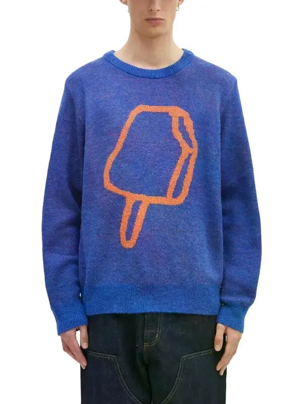 ICECREAM Motif Sweater - Blue