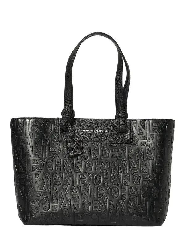 Armani Exchange Embossed Logo Tote Bag - Black