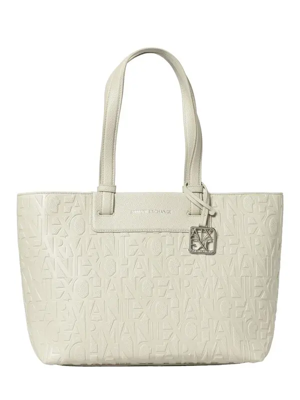 Armani Exchange Embossed Logo Tote Bag - Sand