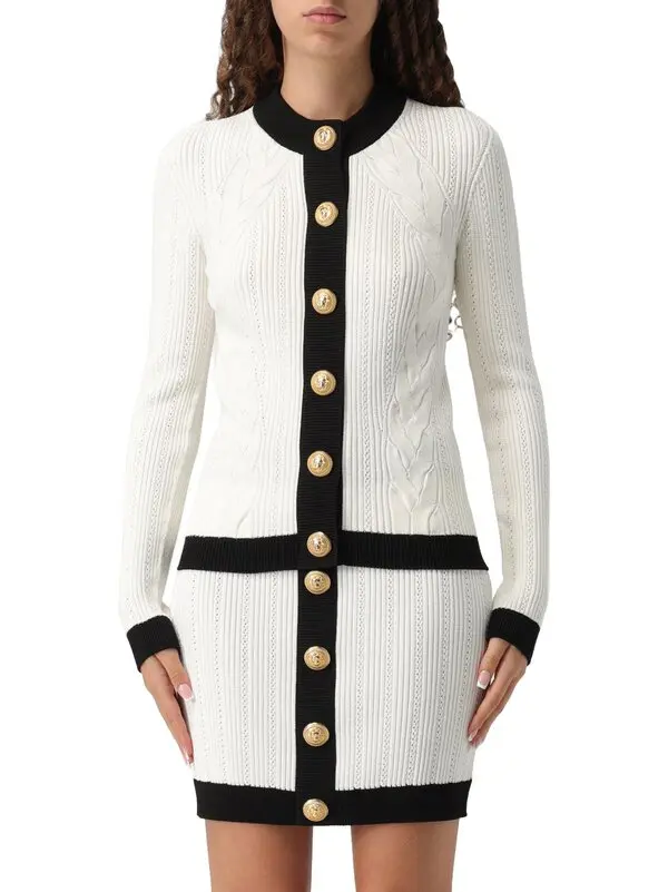Balmain Button Detailed Sweater - White