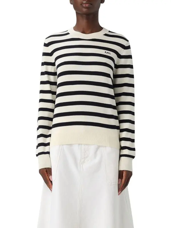 A.p.c. Striped Knit Cardigan - Blue