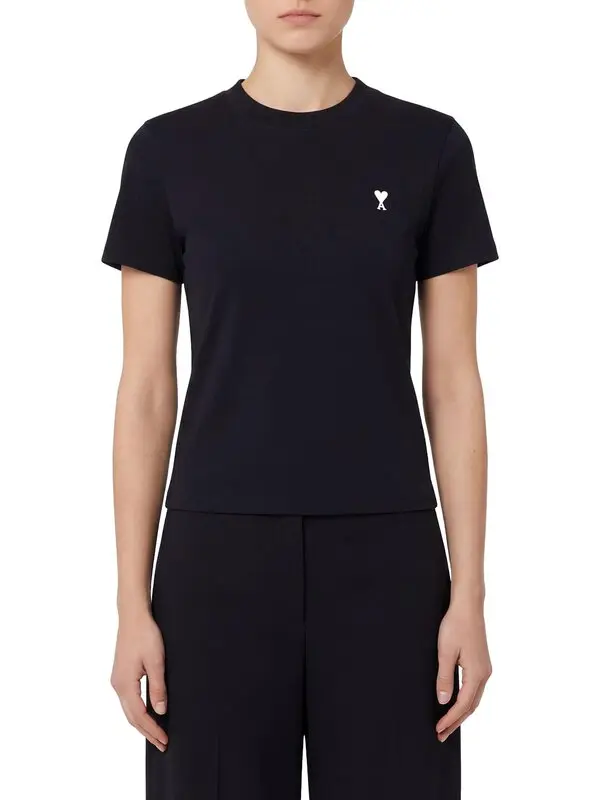 AMI Paris T-shirt With Logo Detail - Onyx