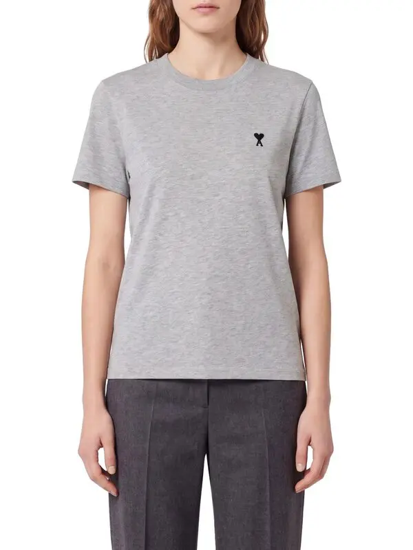 AMI Paris T-shirt With Logo Detail - Grey
