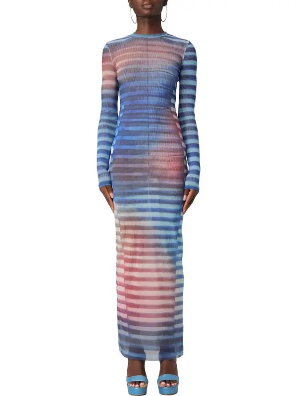 JEAN PAUL GAULTIER Long Sleeve Maxi Dress - Blue
