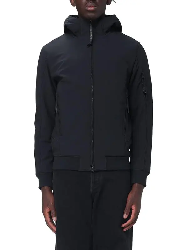 C.P. COMPANY Technical Fabric Hooded Windbreaker Jacket - Black