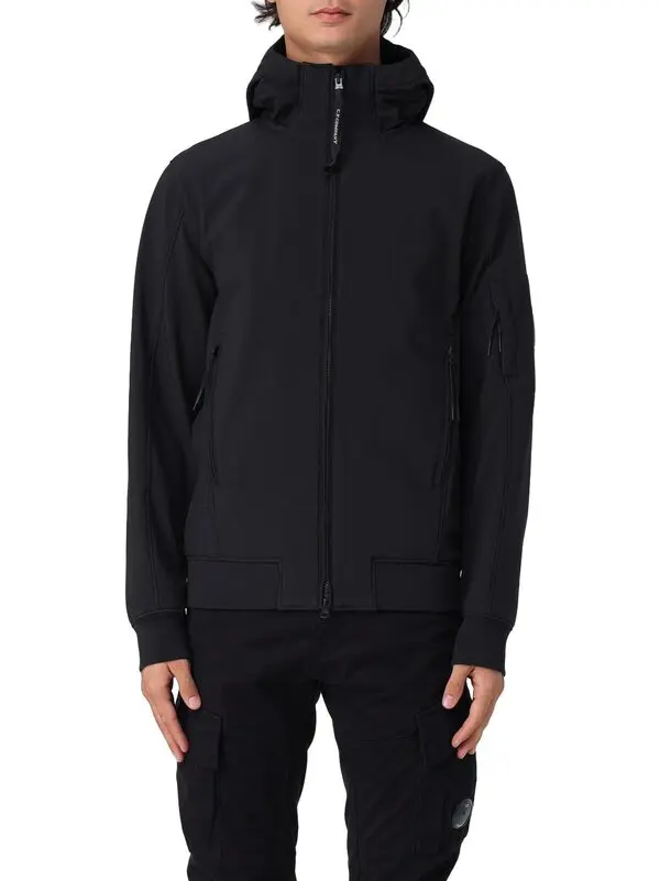 C.P. COMPANY Technical Fabric Hooded Windbreaker Jacket - Black