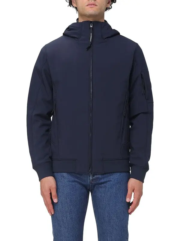 C.P. COMPANY Technical Fabric Hooded Windbreaker Jacket - Blue