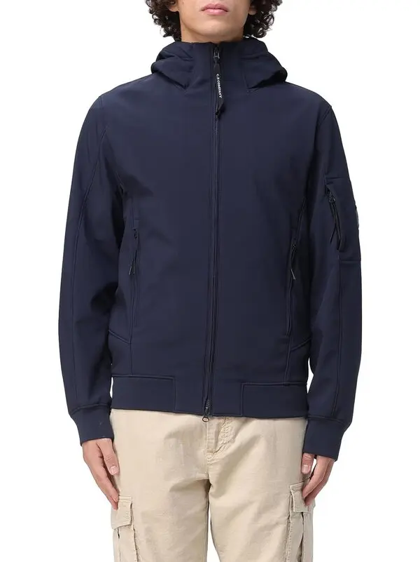 C.P. COMPANY Technical Fabric Hooded Windbreaker Jacket - Blue