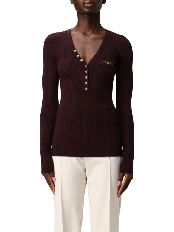 Elisabetta Franchi Pullover Sweater - Wine
