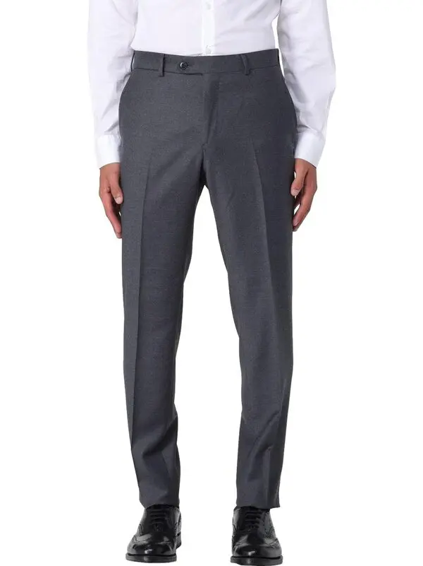 LUIGI BIANCHI Flat Front Trousers - Grey