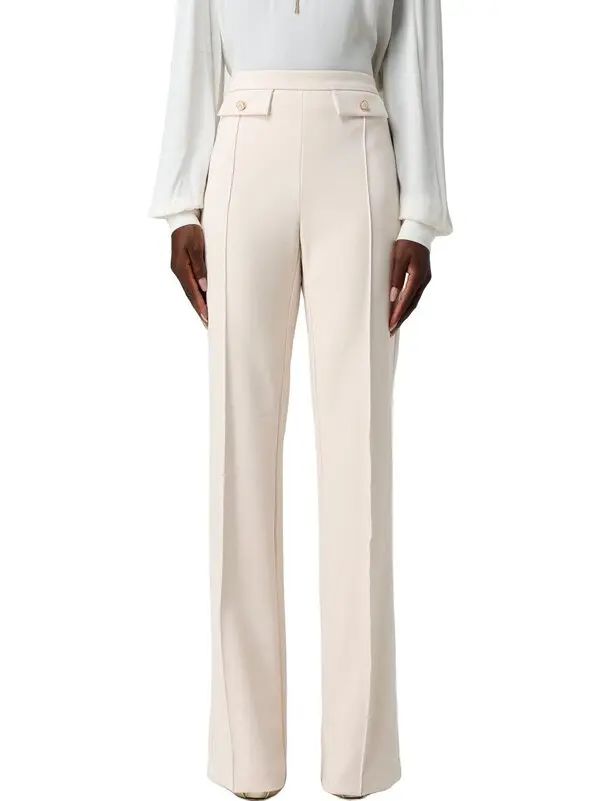 Elisabetta Franchi Wide Leg Trousers - White